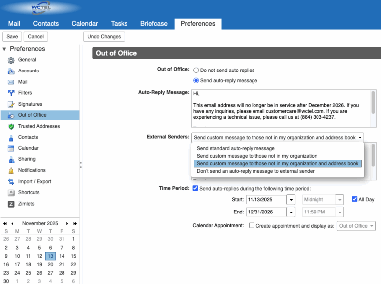 wctel.net email discontinuation West Carolina